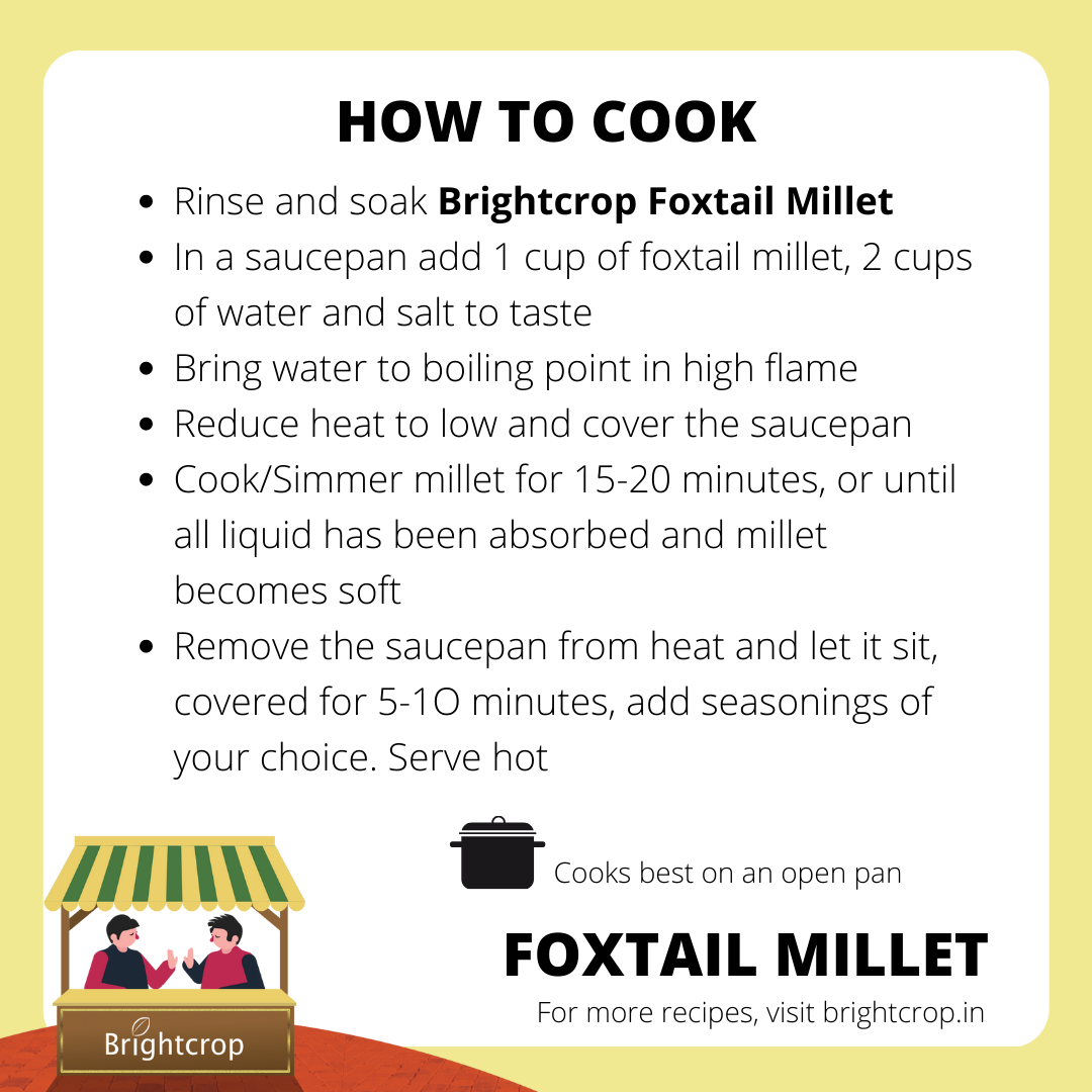 Foxtail Millet (Navane) (1kg Pack) – Brightcrop Agro